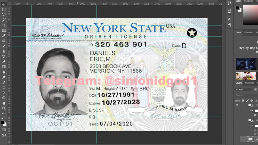 New York State Driver’s License Template PSD
