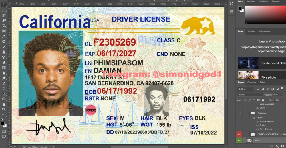 California Driver’s License Template PSD | Editable Design
